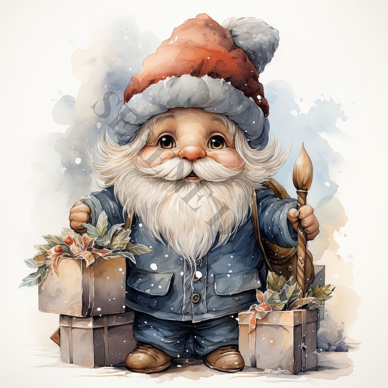 Christmas Gnome Clipart - Etsy