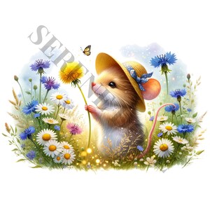 Summer Mouse Clipart - 16 High Quality Pngs, Memory Book, Junk Journals ...