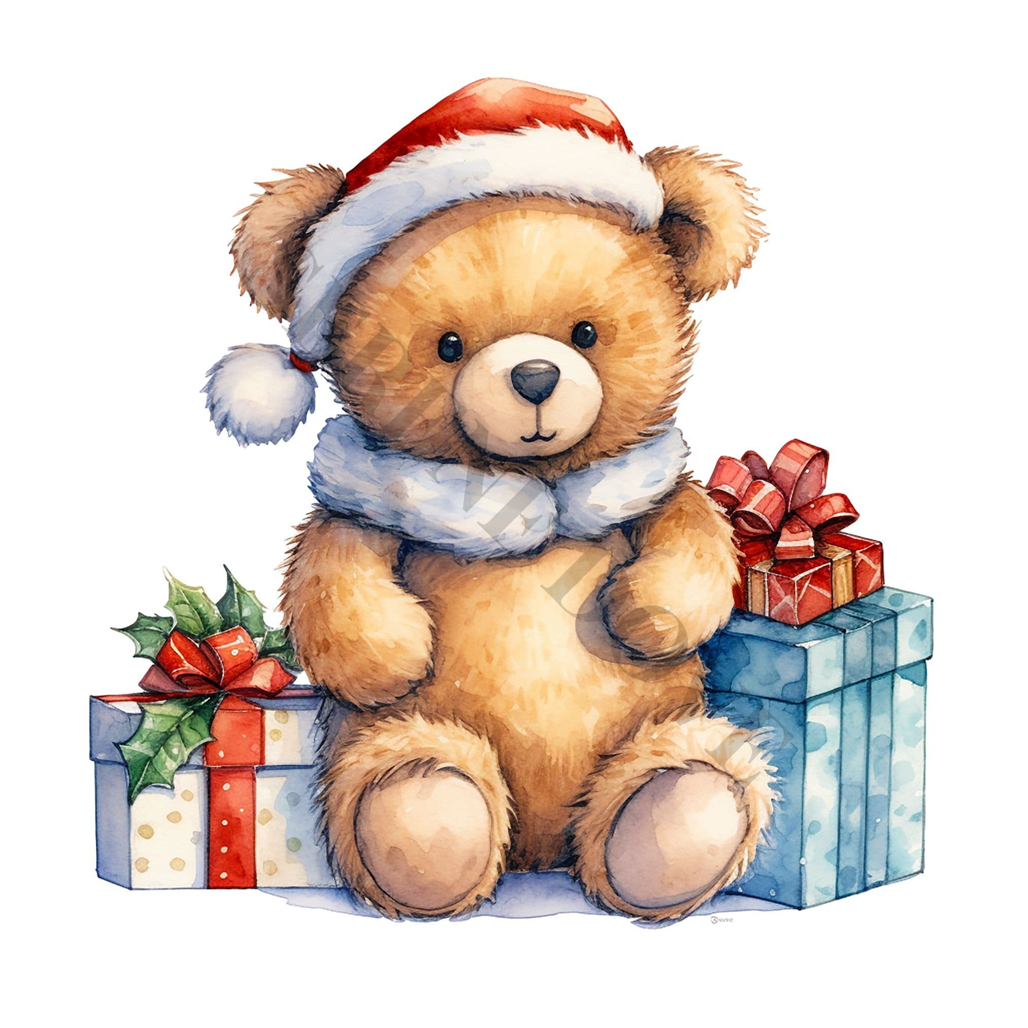 Christmas Teddy Bear Clipart 12 High Quality Pngs Memory - Etsy