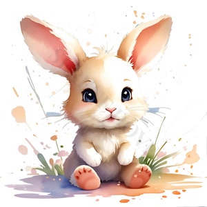 Watercolor Baby Farm Animals Clipart - Cute Farmyard Pets, Adorable Pet ...