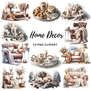 Cozy Home Decor Clipart - 19 High Quality Pngs, Memory Book, Junk ...