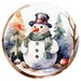 Watercolor Snowman Clipart – Winter Frames PNG Set (digital Download ...