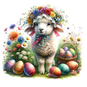 Easter Sheep Clipart - 12 High Quality Pngs, Digital Download, Card ...