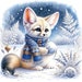 Winter Fennec Fox Clipart 12 High Quality Pngs, Digital Download, Card ...