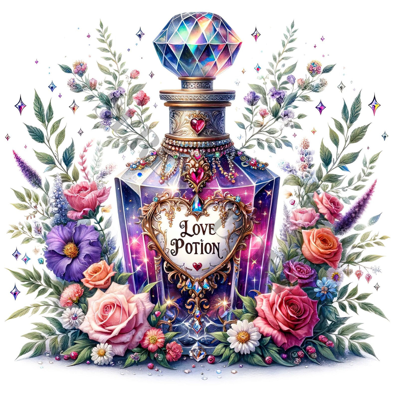 Love Potion Clipart 16 High Quality Pngs, Digital Download, Card Making ...