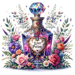 Love Potion Clipart - 16 High Quality Pngs, Digital Download, Card ...