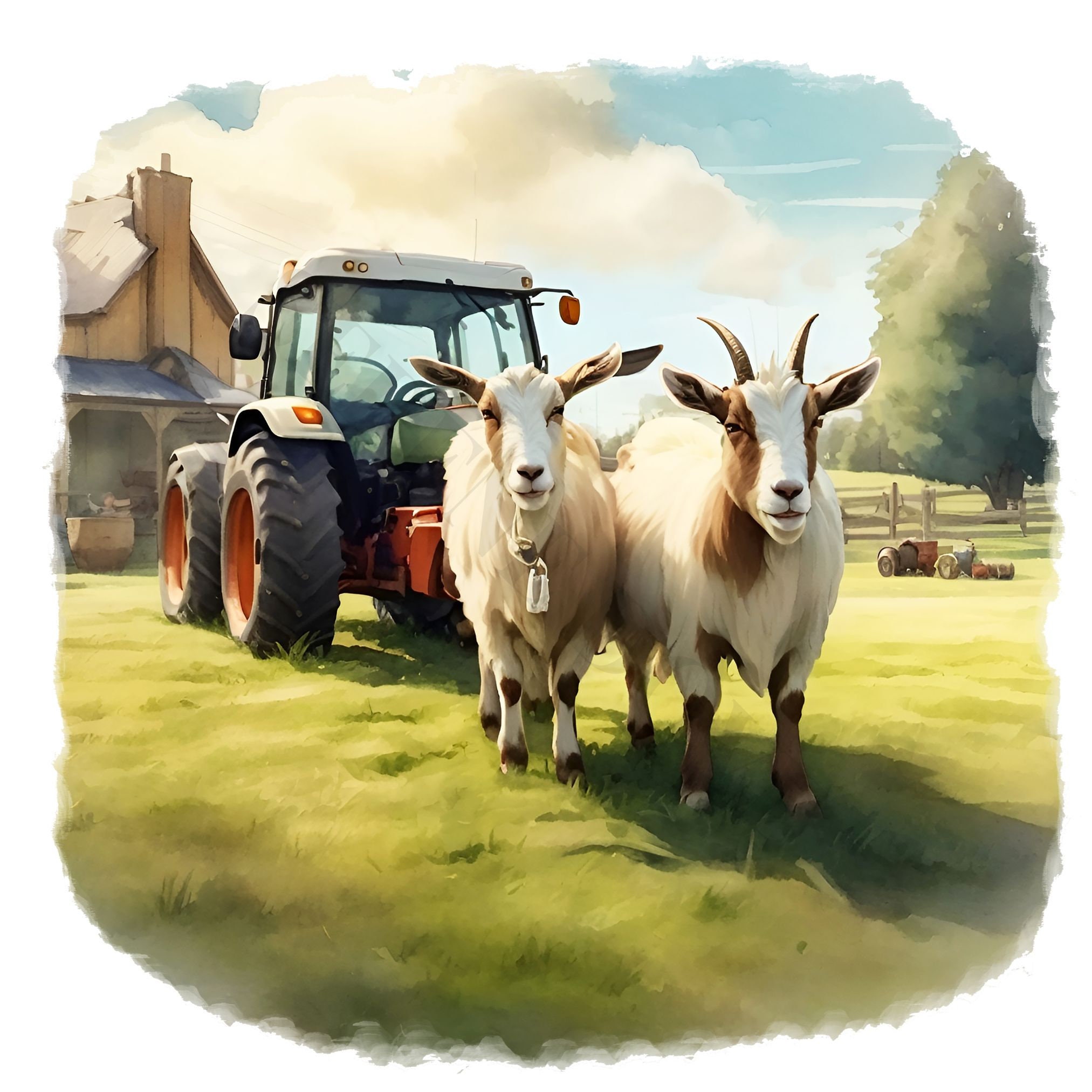 Watercolor Farm Goat Clipart – Cute Pet Stickers (digital Download) - Etsy