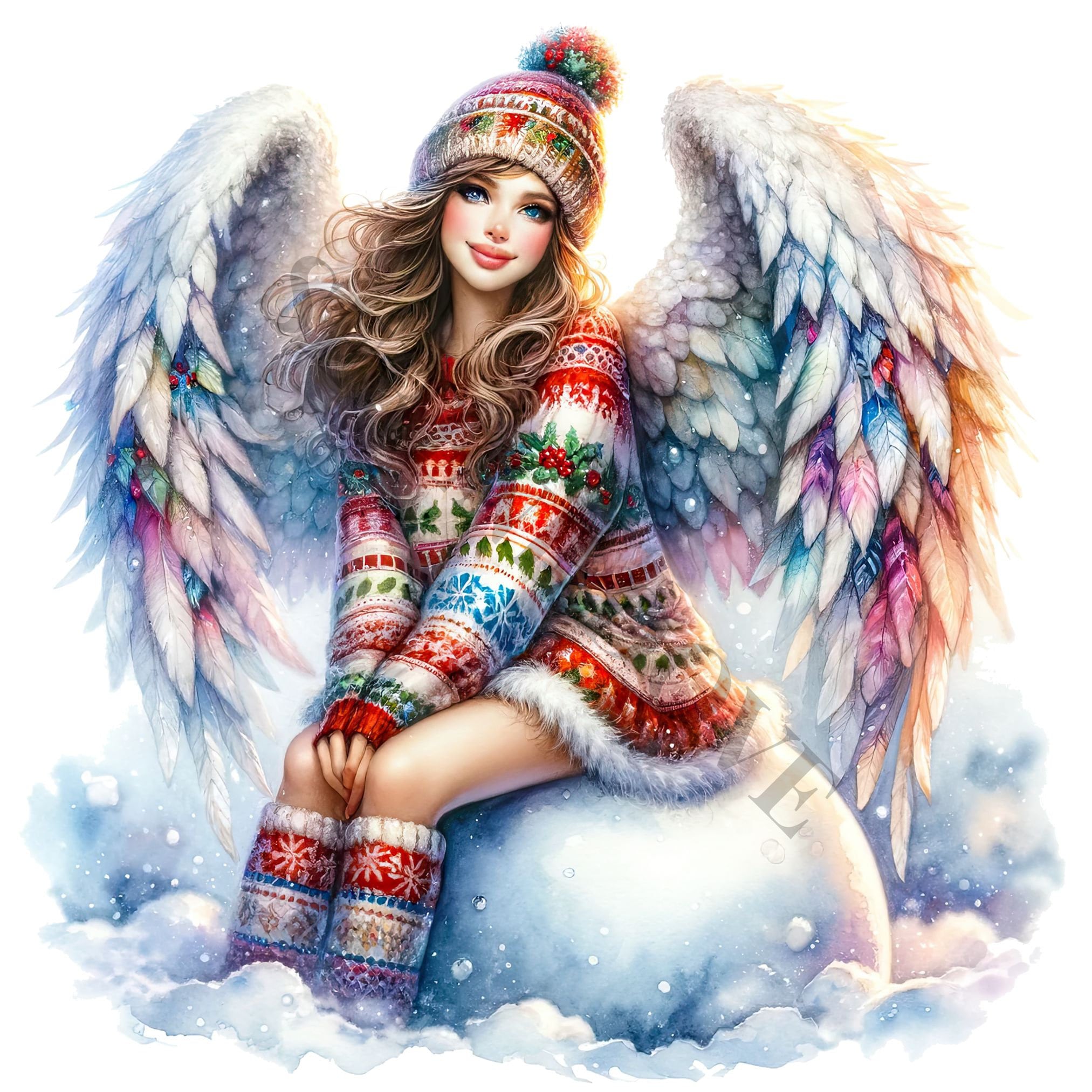 Christmas Angel Clipart 18 High Quality Pngs Memory Book - Etsy