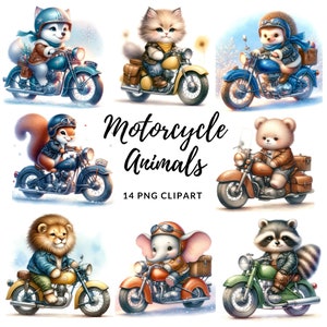 Motorcycle Animals Clipart - 14 High Quality Pngs, Memory Book, Junk ...