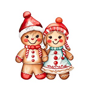 Gingerbread Boy and Girl Clipart - 12 High Quality Pngs, Digital ...