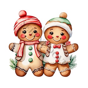 Gingerbread Boy and Girl Clipart - 12 High Quality Pngs, Digital ...