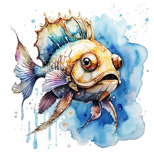 Magical Fish Clipart - 12 High Quality Pngs, Memory Book, Junk Journals ...