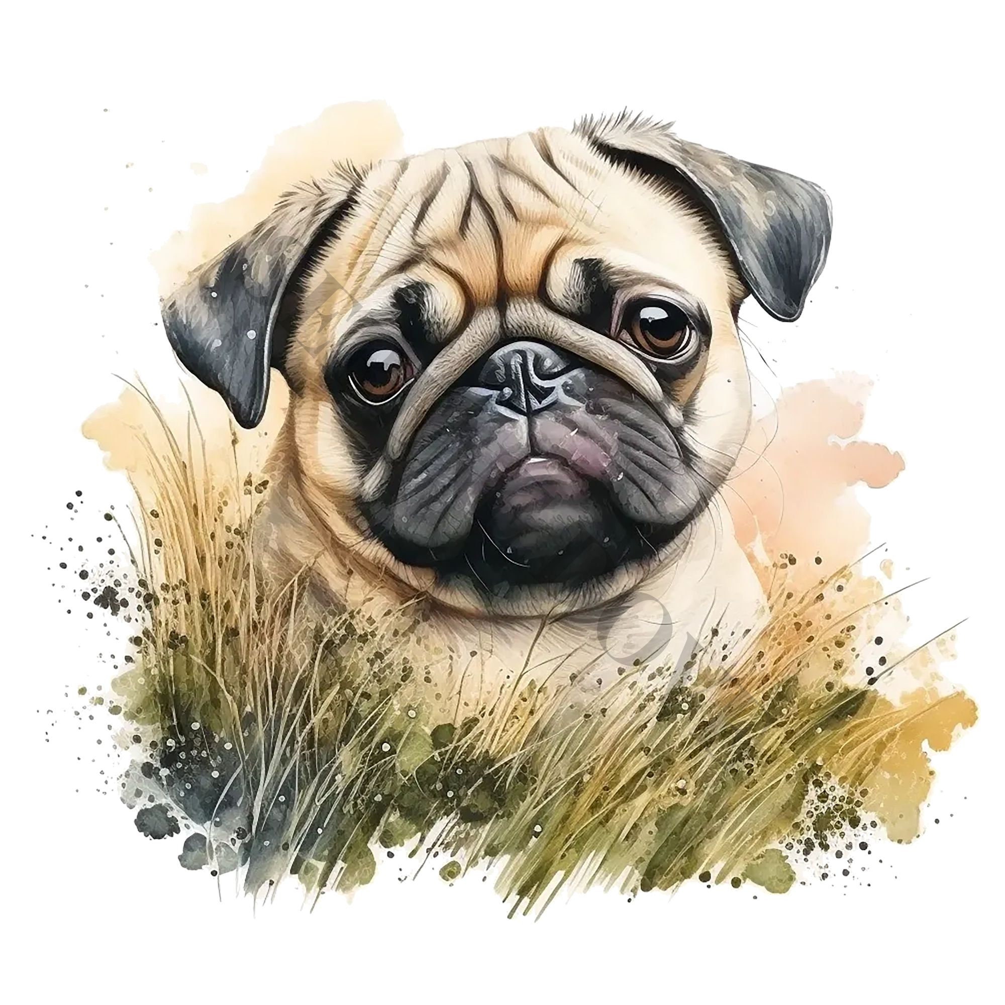 Grumpy Pug Clipart 12 High Quality Pngs Memory Book Junk - Etsy