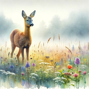 Spring Roe Deer Clipart - 20 High Quality Jpgs, Digital Paper Crafting ...