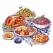 Christmas Dinner Clipart 12 High Quality Pngs Digital - Etsy