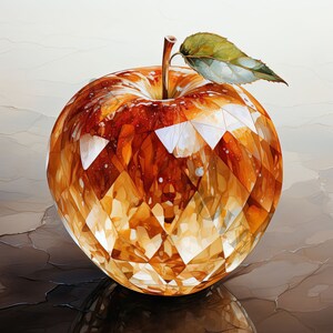 Crystal Apple Clipart - 12 High Quality Jpgs, Digital Paper Crafting ...