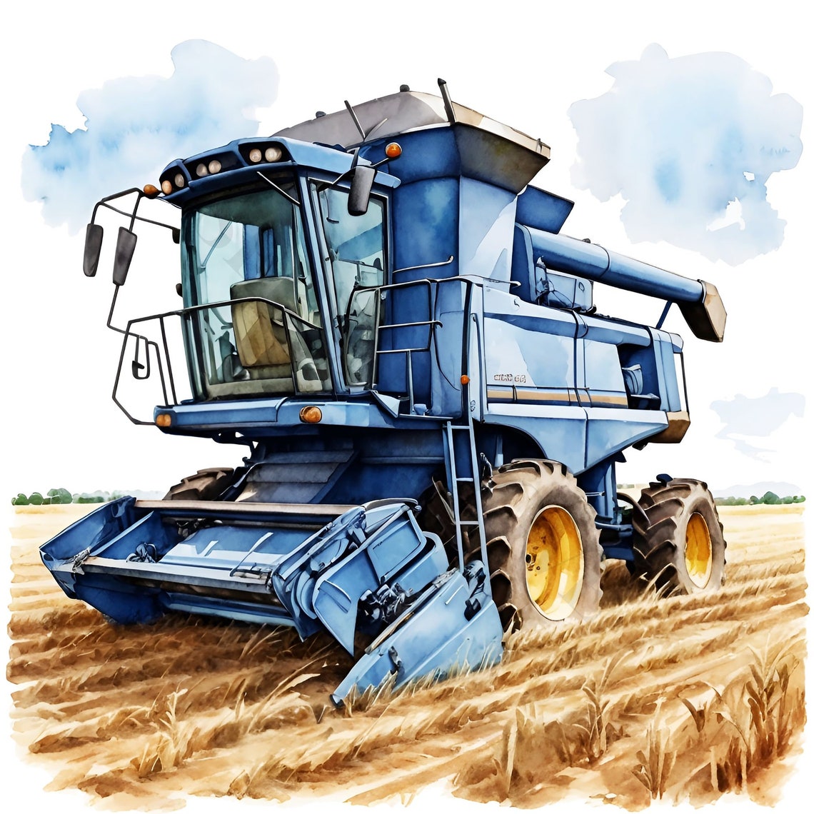 Combine Harvester Clipart - 12 High Quality Pngs, Digital Download ...