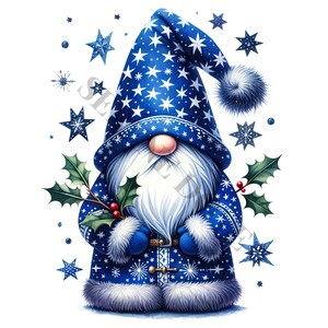 Blue Christmas Gnome Clipart - 14 High Quality Pngs, Memory Book, Junk ...