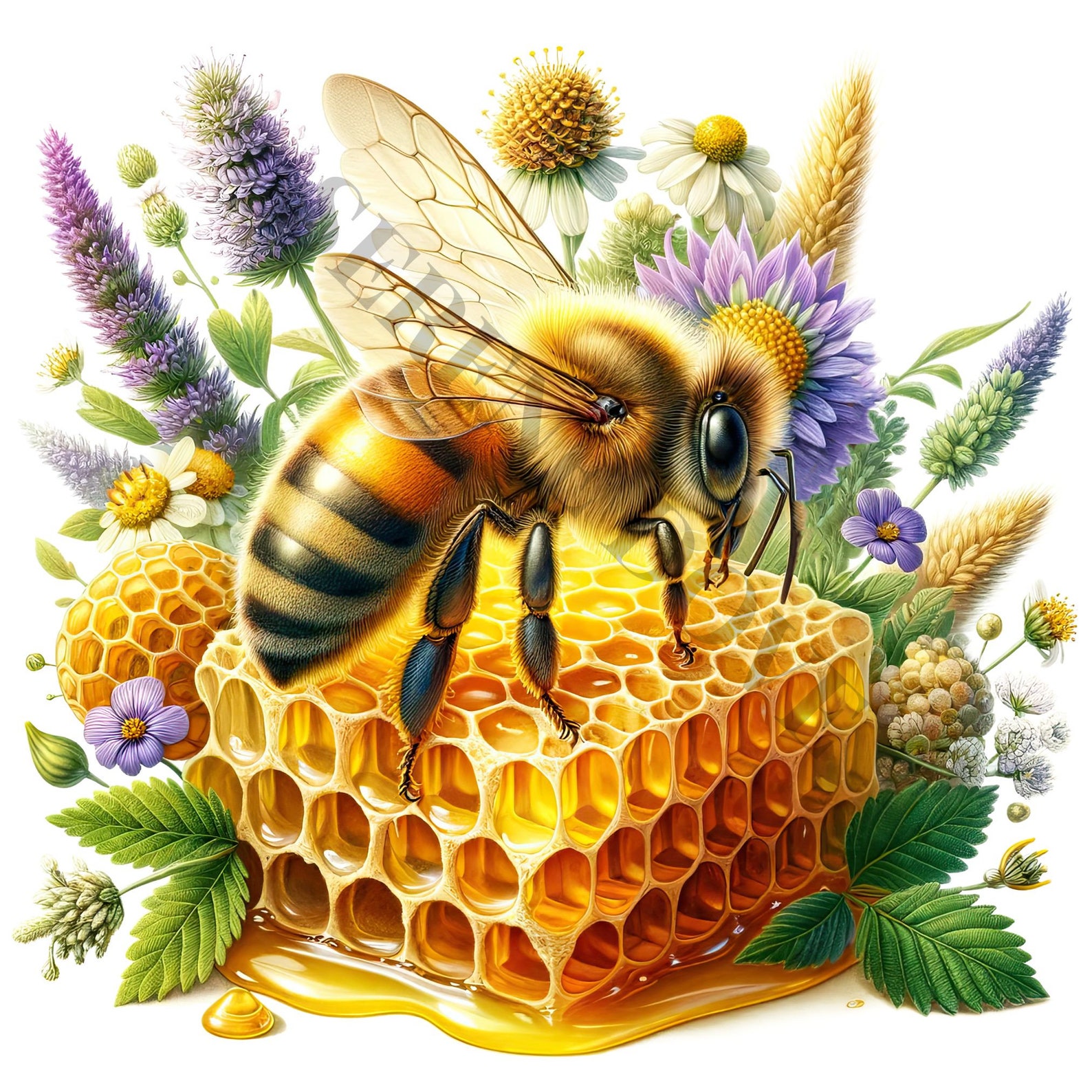 Honey and Bees Clipart - 18 High Quality Pngs, Digital Planner, Junk ...