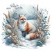 Winter Fox Clipart - 15 High Quality Pngs, Digital Download, Card ...