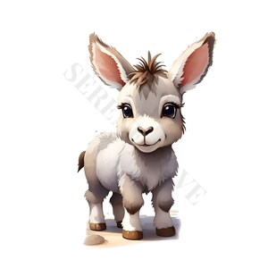 Watercolor Baby Farm Animals Clipart - Cute Farmyard Pets, Adorable Pet ...