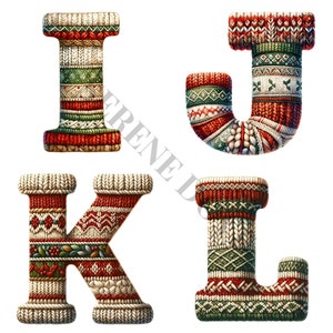 Knitted Alphabet Clipart - 26 High Quality Pngs, Memory Books, Junk ...