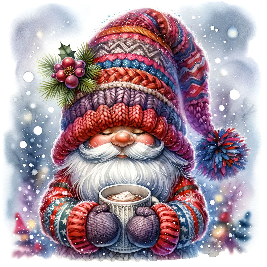 Christmas Gnomes Clipart - 12 High Quality Jpgs, Memory Books, Junk ...