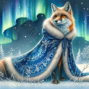 Fox With Blue Velvet Cloak Clipart - 15 High Quality Jpgs, Digital ...
