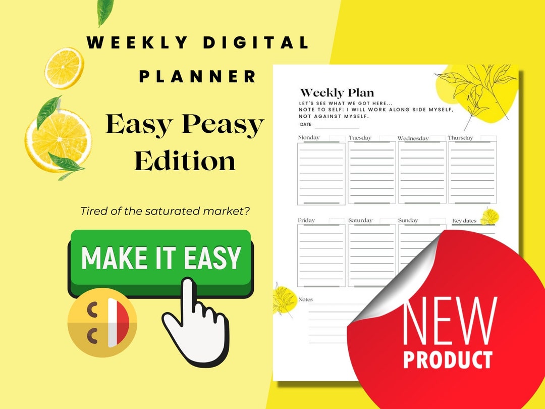 NEW Simple Weekly Digital Planner 2023 Planner 2024 Planner Planner ...