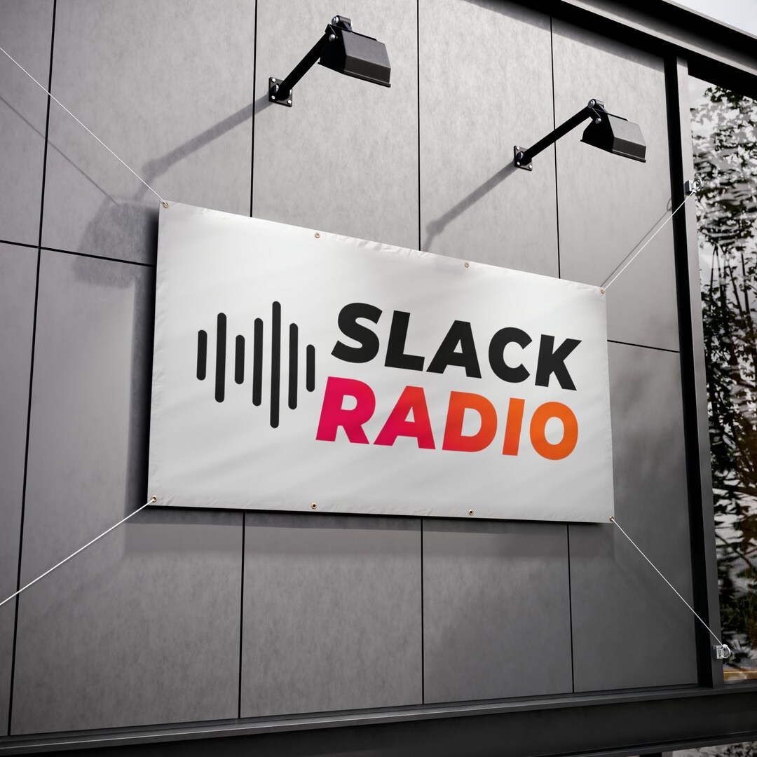 White Slack Radio Vinyl Banners - Etsy