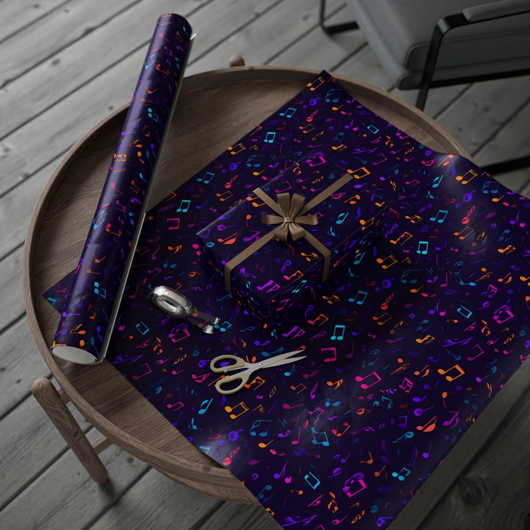 Purple Musical Notes Wrapping Paper - Etsy