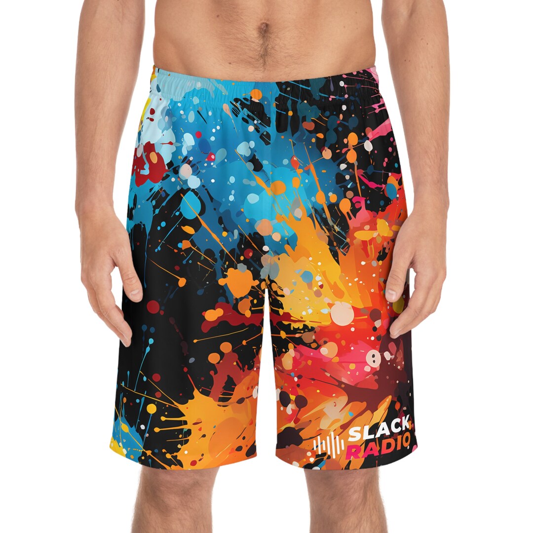 Slack Radio Paint Splatter Men's Board Shorts - Etsy