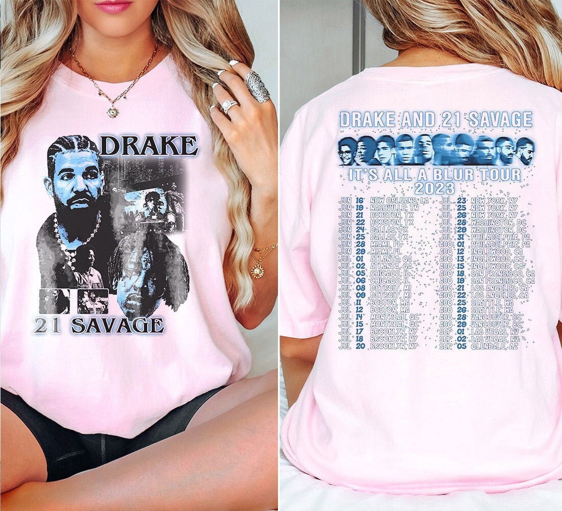 Vintage Drake 21 Savage Tour Rescheduled Shirt, Drake It's All A Blur ...