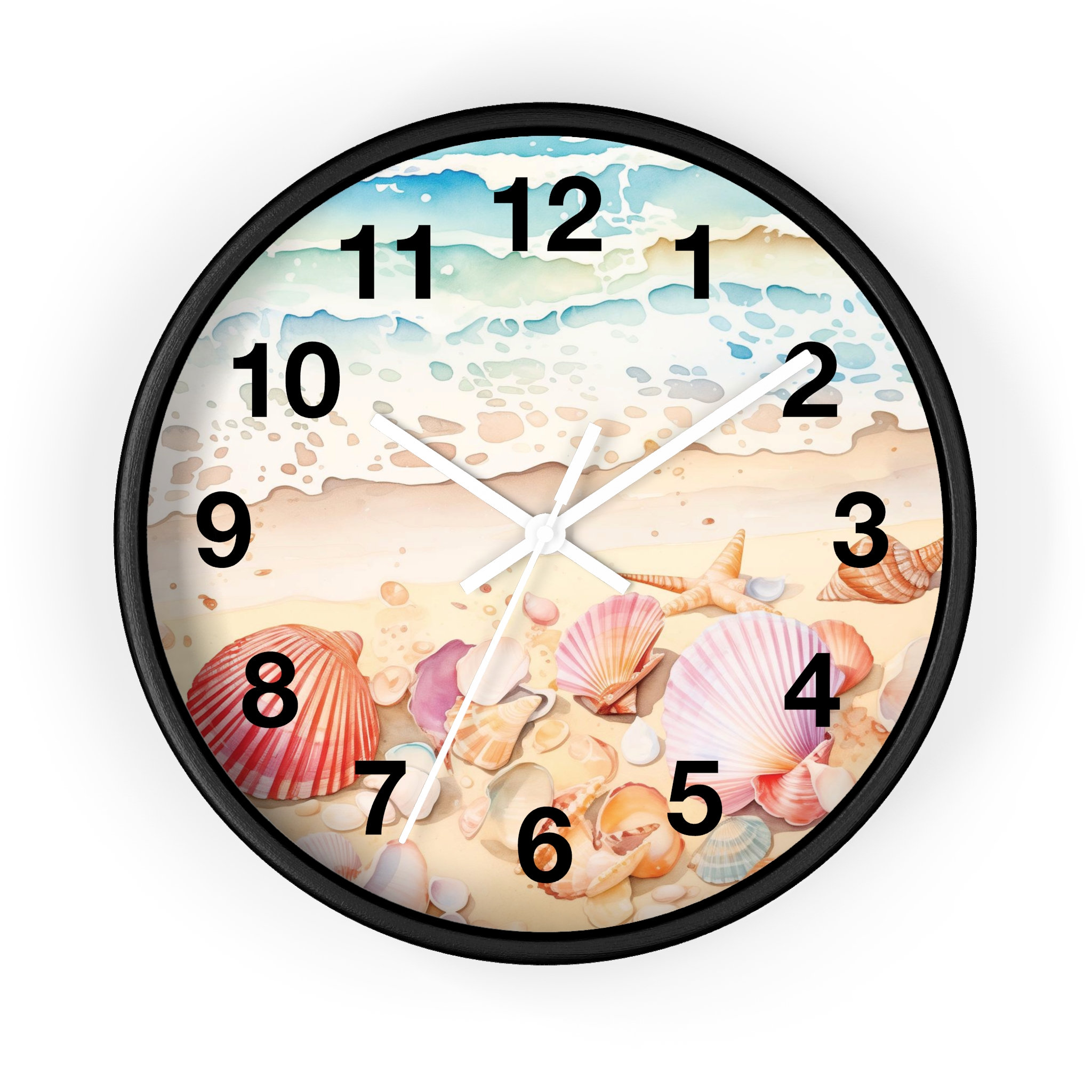 BEACH SHELLS CLOCK Beach Lover Wall Decor Clock With Numbers Gift for ...