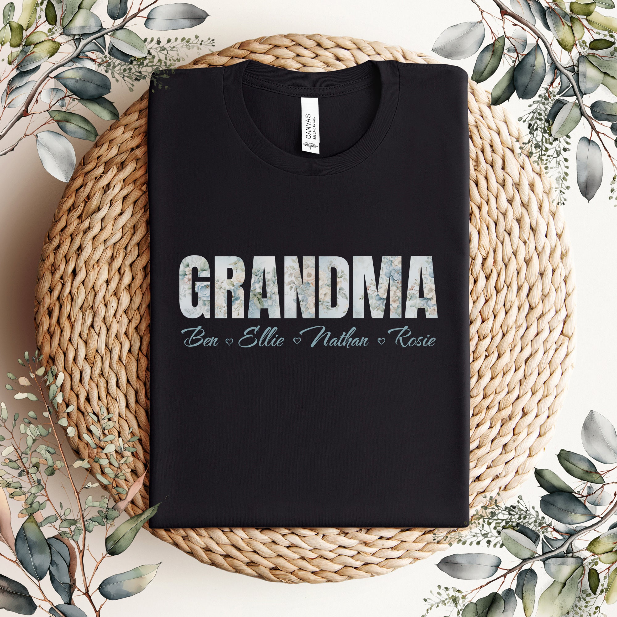 PERSONALIZED GRANDMA TSHIRT With Names, Custom Grandma Shirt, Grandma ...