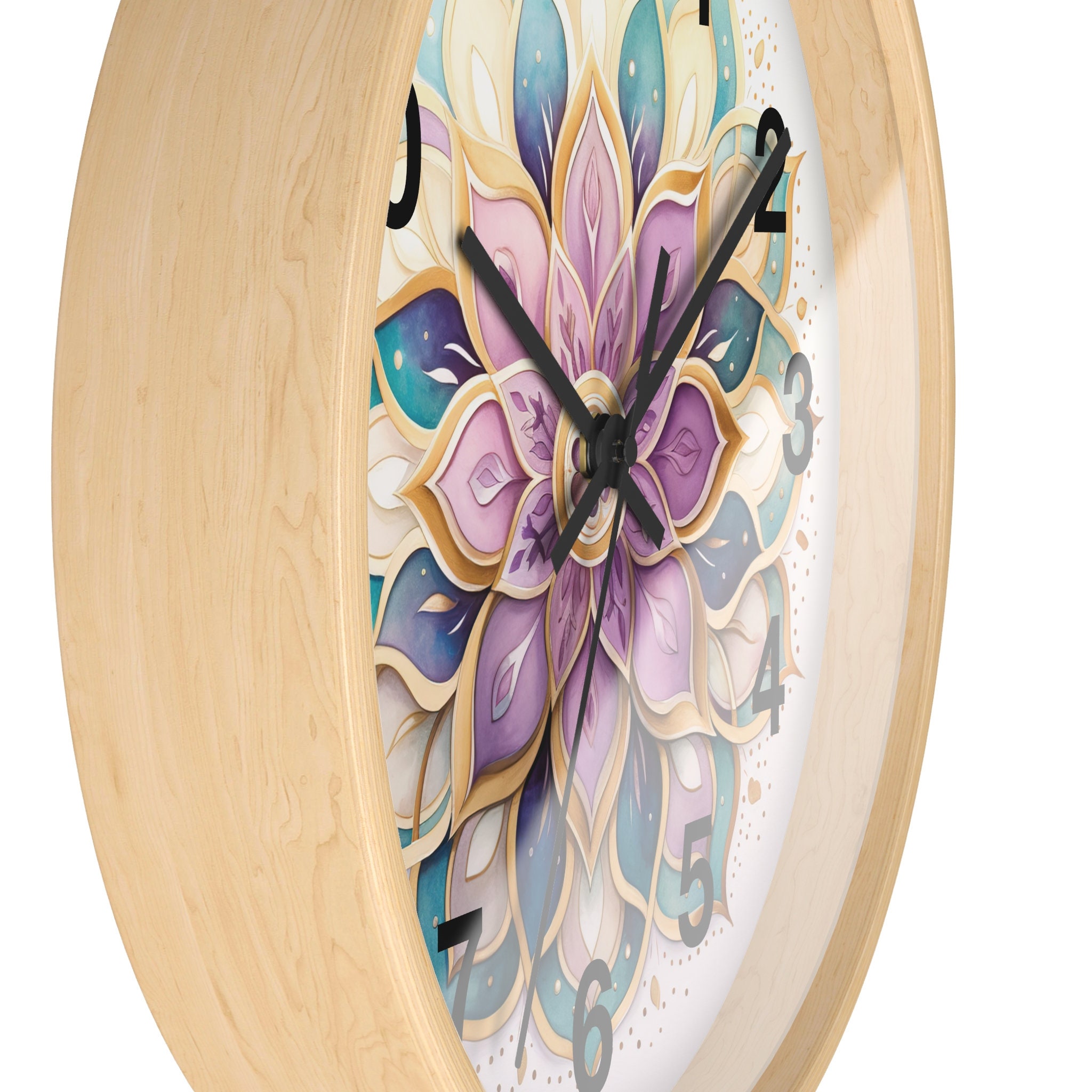 MANDALA WALL CLOCK Cottage Core Wall Clock With Numbers Mandala Lover ...