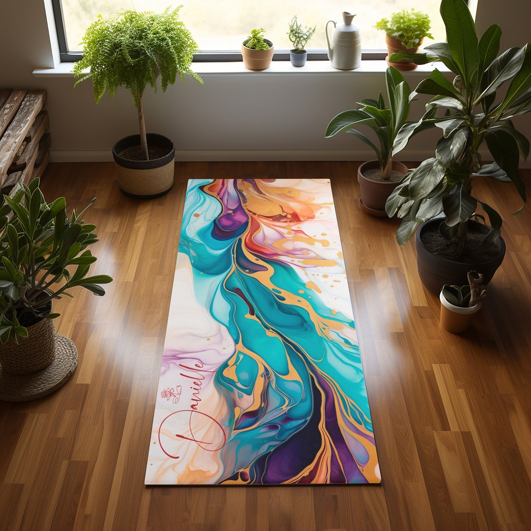 PERSONALIZED YOGA MAT Fractal 12 Design Pilates Excercise Fitness ...