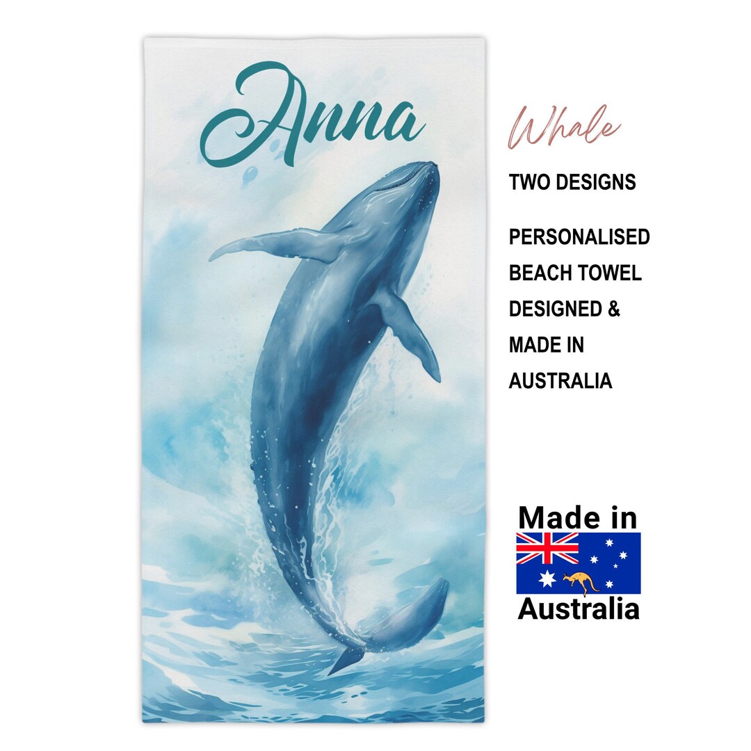 PERSONALISED BEACH TOWEL Whale Beach Towel Personalised Towel - Etsy ...