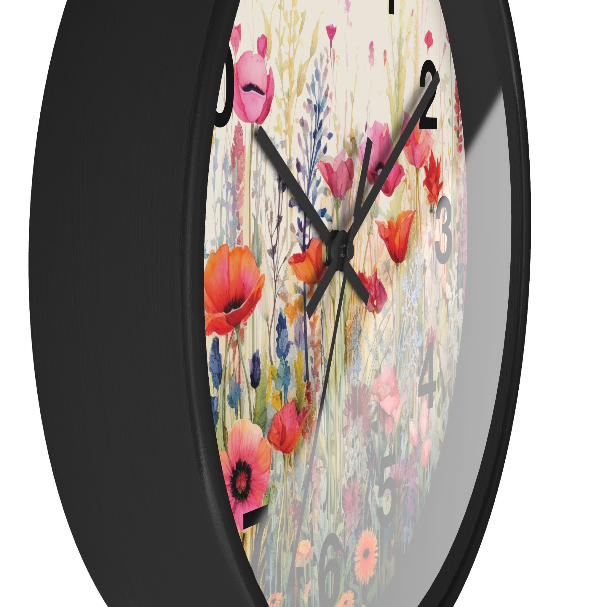 COTTAGE GARDEN CLOCK Cottage Core Wall Clock With Numbers Boho Floral ...