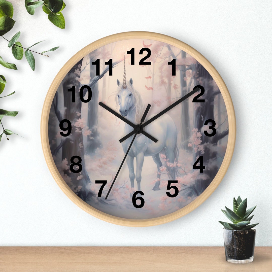 UNICORN WALL CLOCK Girls Room Unicorn Lover Gift Wall Decor Clock With ...