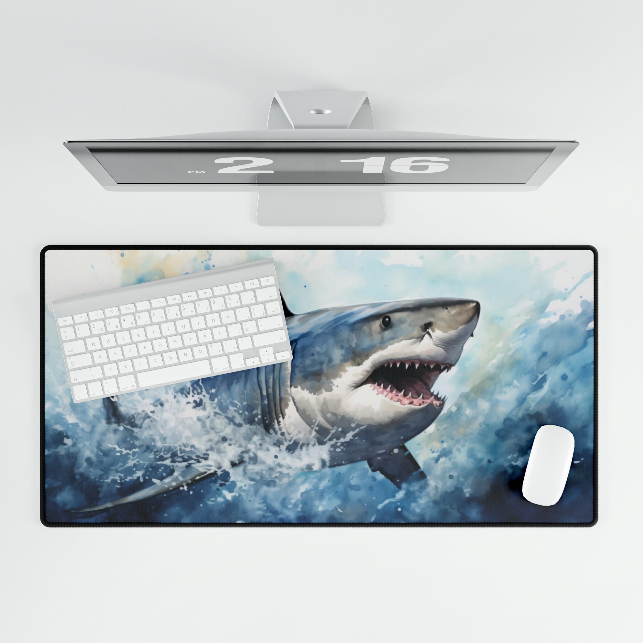 SHARK DESK MAT Magalodon Mouse Pad Large Mouse Mat Shark Lover Desk Pad ...