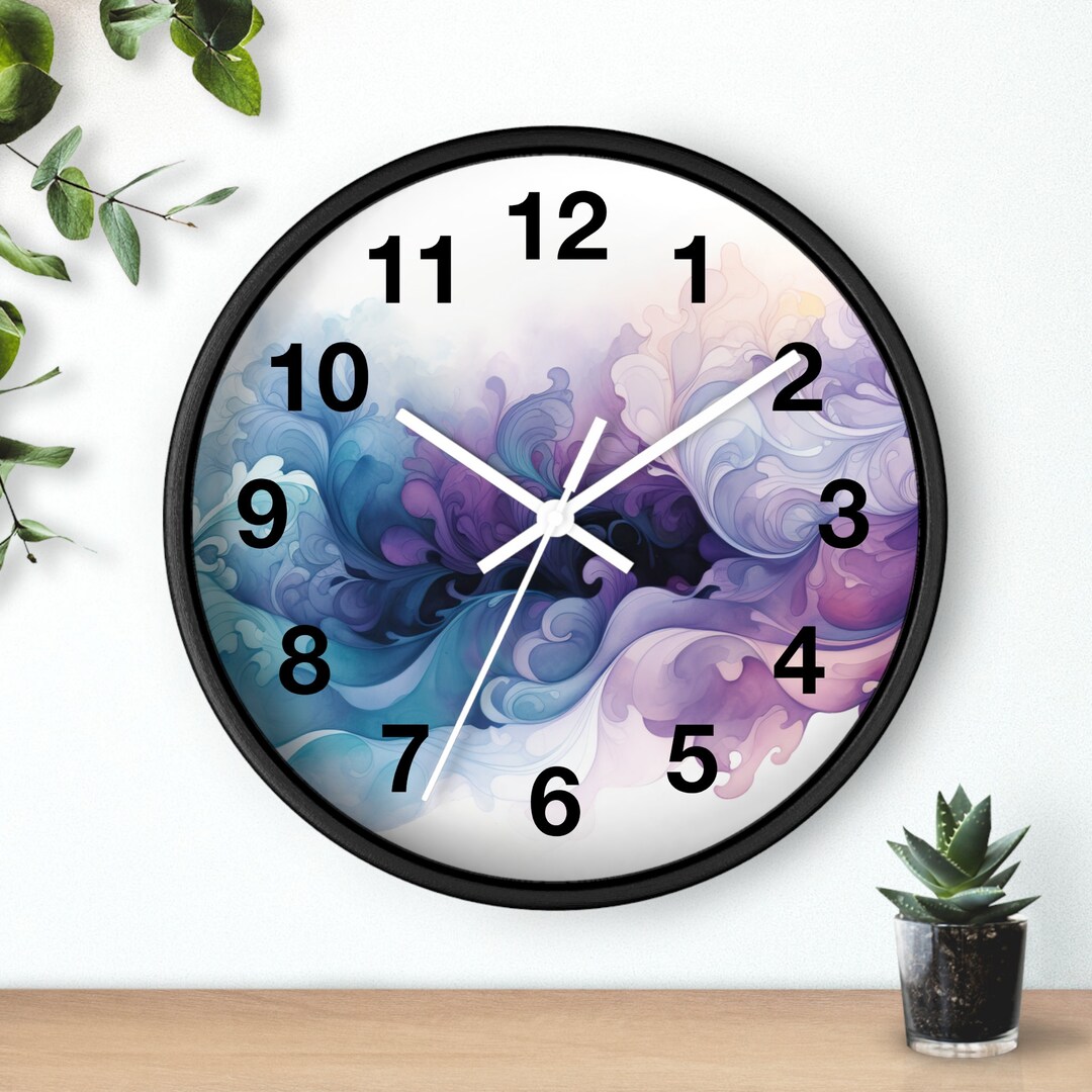 WATERCOLOR WALL CLOCK Unique Wall Clock Creative House Warming Gift for ...
