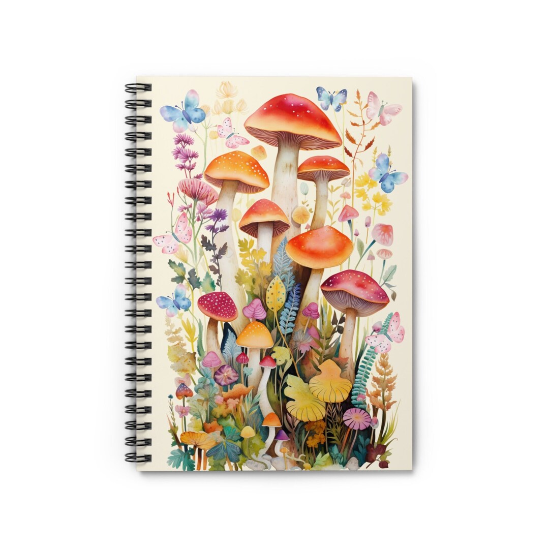 Mushroom Cottage Core, Find Your Joy Spiral Notebook Ruled Line ...