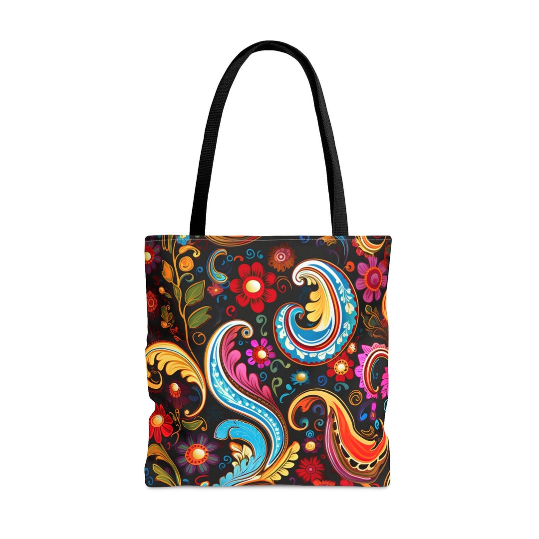 Paisley Tote Bag, Paisley Tote, Vintage Design Tote Bag, Paisley ...