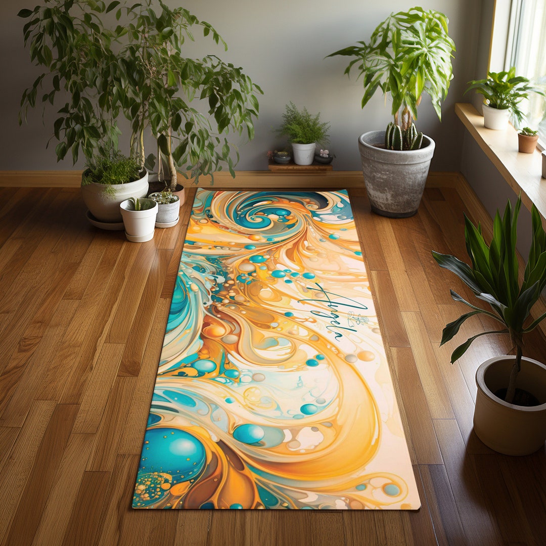 PERSONALIZED YOGA MAT Fractal 15 Design Pilates Excercise Fitness ...