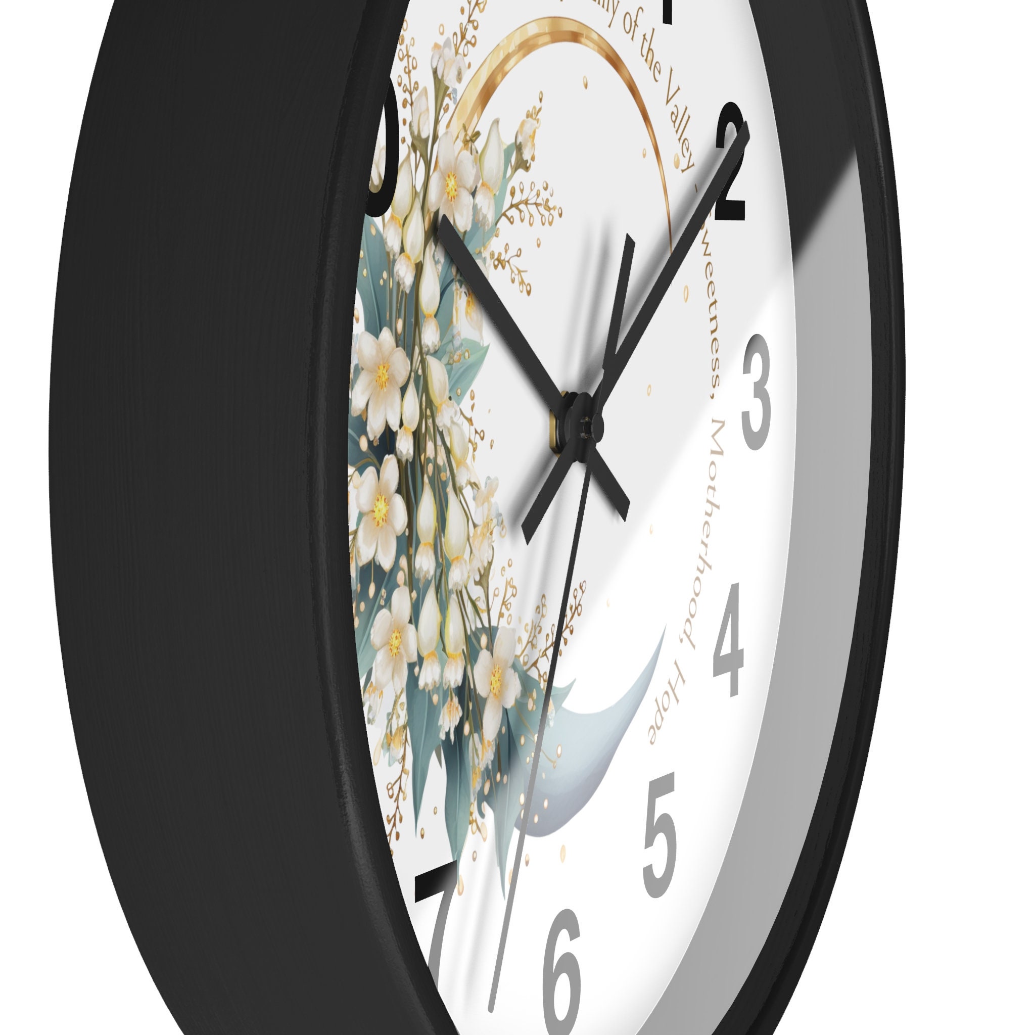 MAY BIRTH FLOWER Clock, Boho Wall Clock, Cottage Core Clock, May Birth ...