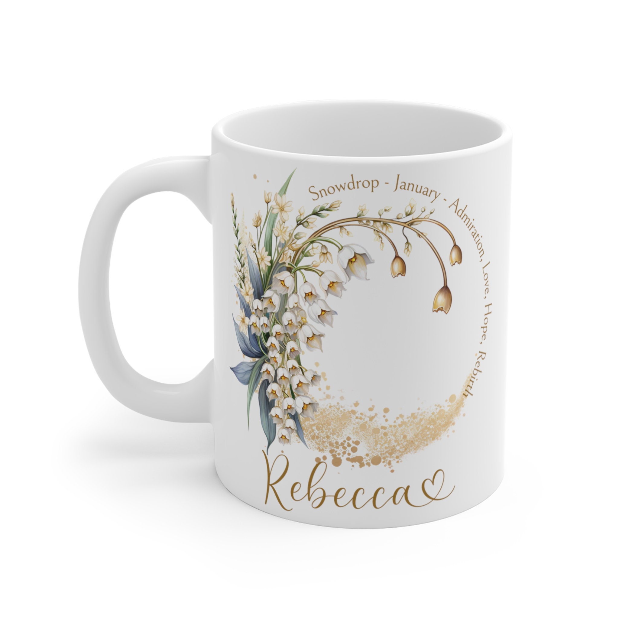 January Birth Flower Mug 11oz Personalised Birthflower T January