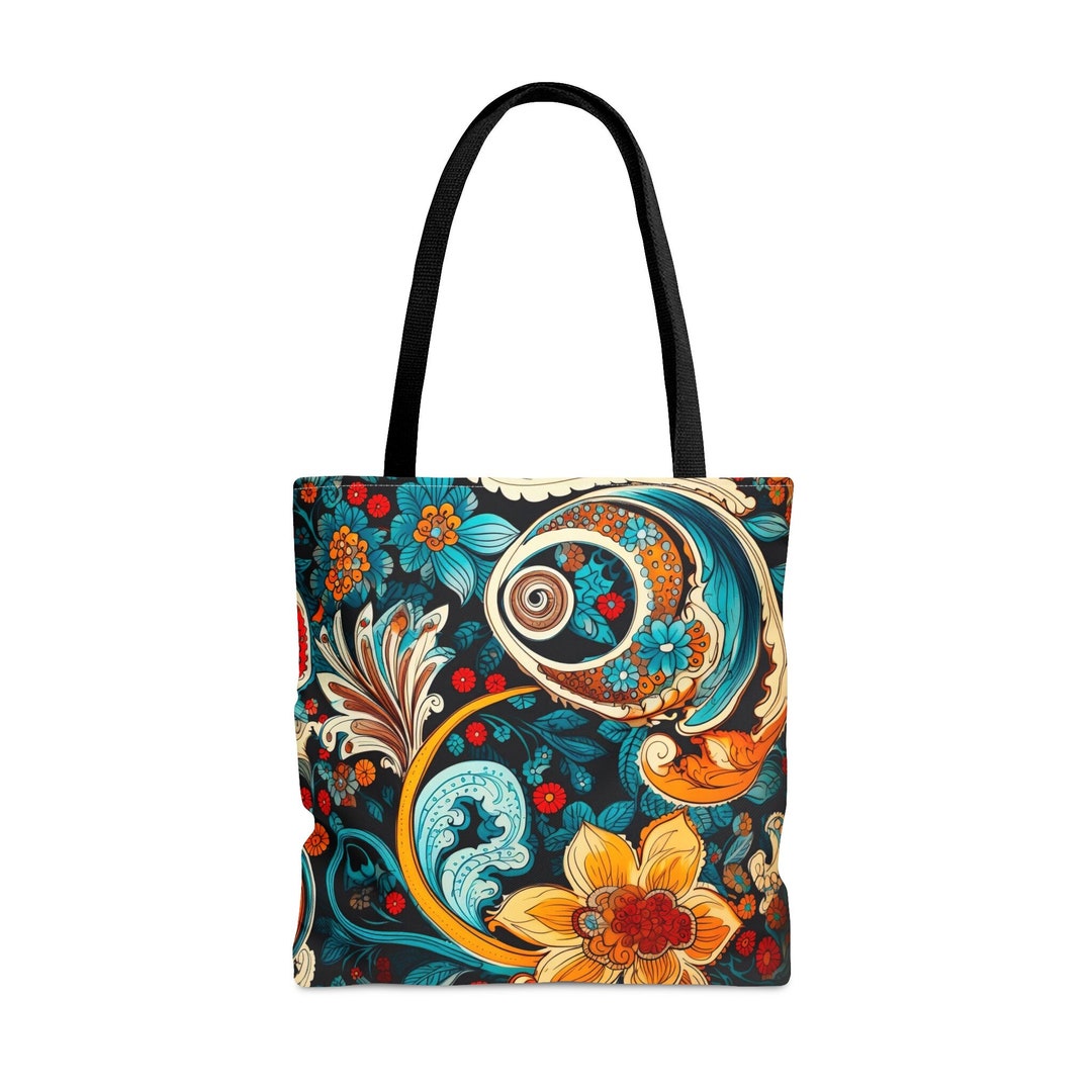 Paisley Tote Bag, Paisley Tote, Vintage Design Tote Bag, Paisley ...