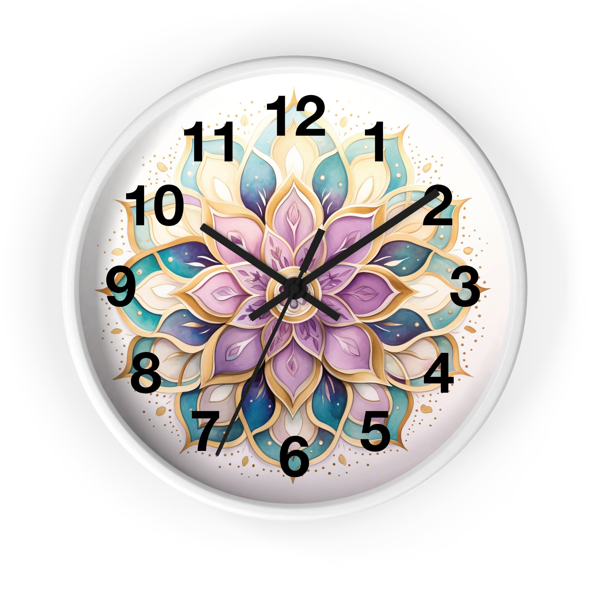 MANDALA WALL CLOCK Cottage Core Wall Clock With Numbers Mandala Lover Boho Decor Clock for Teen ...