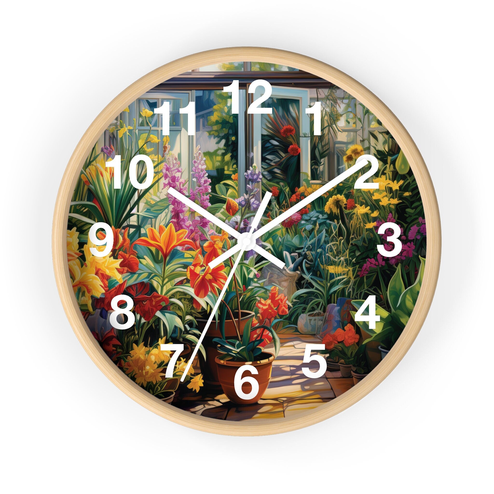 COTTAGE GARDEN CLOCK Cottage Core Wall Clock Boho Floral Decor Country ...